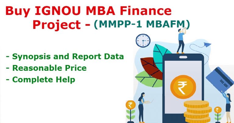 IGNOU MBAFM MMPP 1 Project Synopsis and MBA Report Help